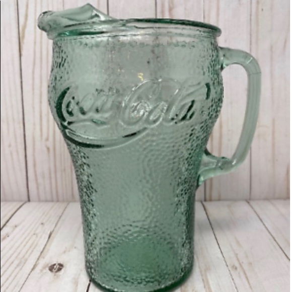 Coca Cola | Kitchen | Coca Cola Green Glass Vintage Pitcher | Poshmark